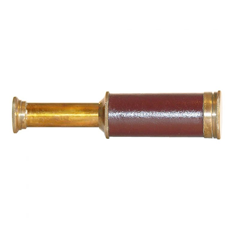 Antique Brass and Leather Telescope | Single Draw - Antique Optical ...